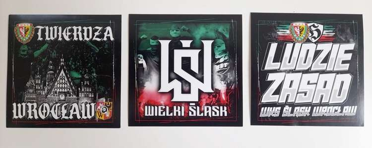 Naklejki wlepki Śląsk Wrocław kibice - 3 rodzaje (12 sztuk) | Inne ...